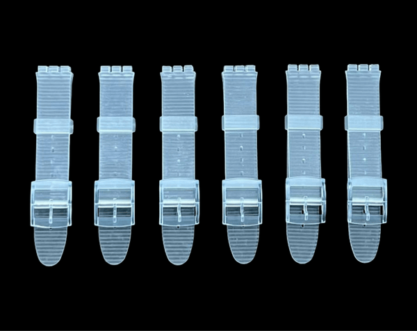 Swatch Replacement Plastic PVC Watch Band Horizontal Lines without Pin
